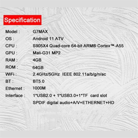 G7 TV Box Android 11 S905X4 4GB+64GB 1000M AV1 4K HD 2.4GHz/5GHz Dual ...