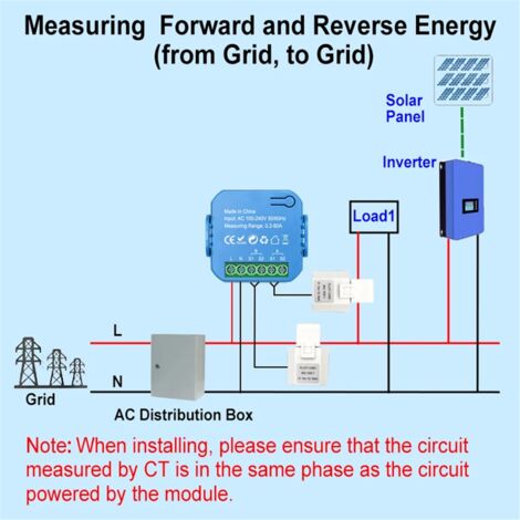 Tuya Smart ZigBee Energy Meter Bidirectional with Current Transformer ...