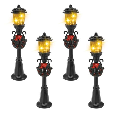 4 Pcs Mini Christmas Lamp Post Train for DIY Dollhouse Village