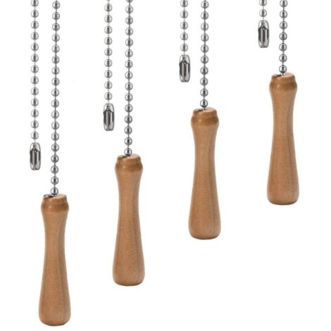 4Pcs Ceiling Fan Pull Chain Wooden Extension for Light Lamp Extender ...