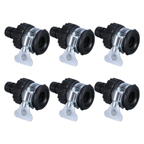 6-Pack Universal Faucet Adapter, Plastic Hose Connector