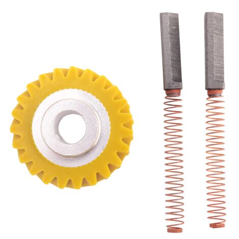 Motor Brush Mixer Worm Drive Gear for Stand & A Pair of Brushes