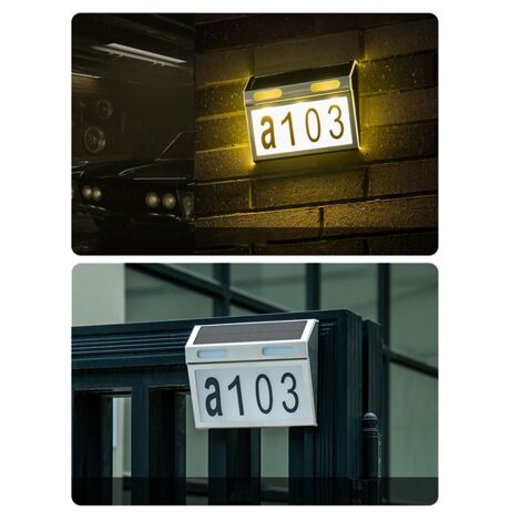 Solar House Number Light, with IP65 Waterproof 3 Lighting Modes