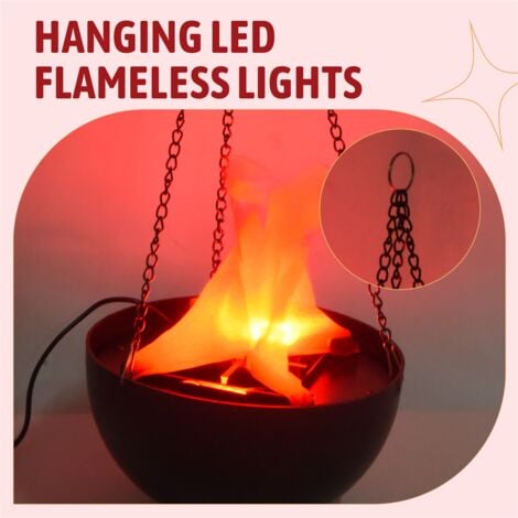 3D Fake-Fire Light, Hanging LED Flame Silk Lamp Prop