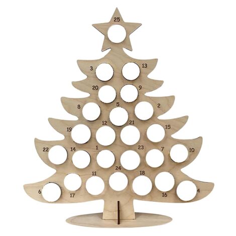 Wooden Christmas Countdown Calendar Tree A