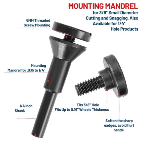 Mounting Mandrel for Cut-Off Wheels, 6mm, 10mm Hole Cutting Disc