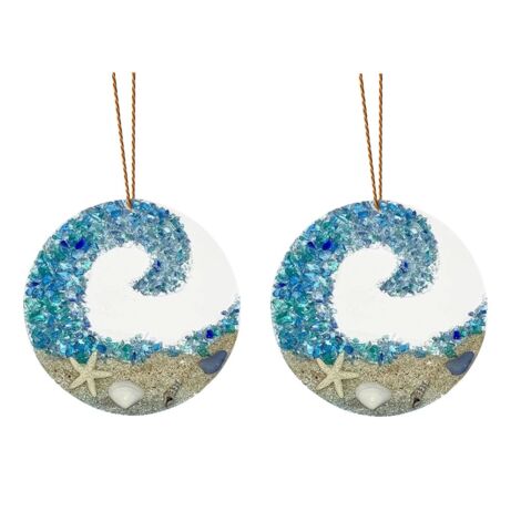 Sea Glass Pendant Couple Transparent Crafts