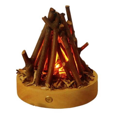 Fake Bonfire Night Light USB Rechargeable 3 Modes Fire Lamp
