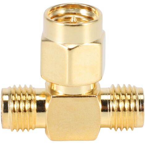 SMA Male to Two Female Triple T Adapter Connector 3 Way Splitter NEW