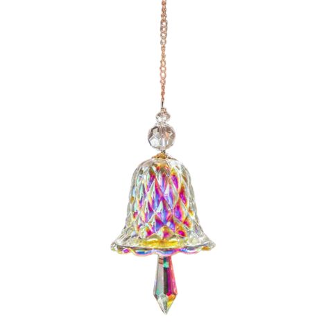 Stained Glass Window Hanging Crystal Bell Chimes Decor