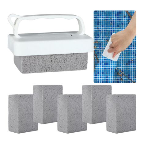6 PCS Handheld Pool Pumice Stones Clean Block with Handle