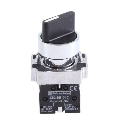 22mm Latching 2 NO 3-Position Rotary Selector Select Switch ZB2-BE101C ...