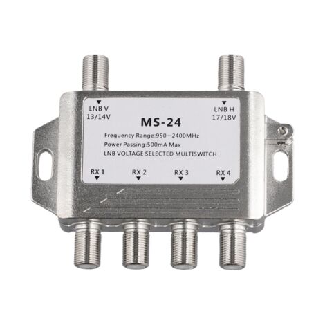 2 in 4 Out DiSEqC 4X2 Switch Satellite Signal Multiswitch LNB Voltage ...