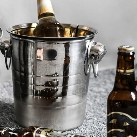 Stainless Steel Ice Punch Bucket Wine Beer Cooler Champagne Portable ...