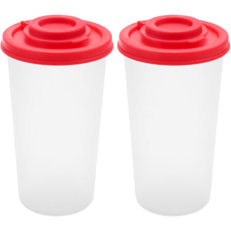 2 Large Salt and Pepper Shakers Moisture Proof ,Salt Shaker with Red ...