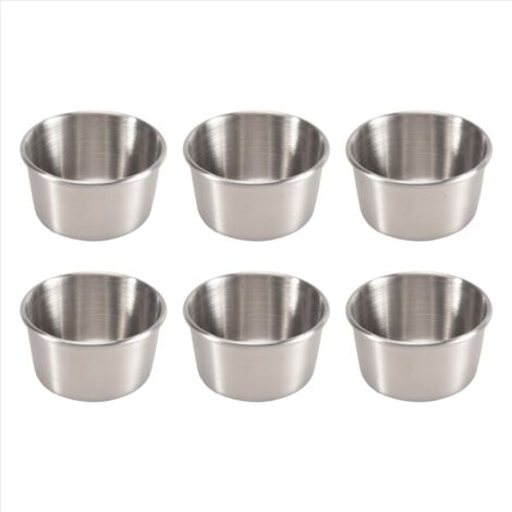 6Pcs 2 Oz Stainless Steel Dipping Sauce Cup, Mini Dip Bowls, Reusable ...