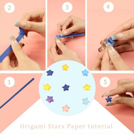 1350 Sheets Star Paper Strips 27 Assortment Color Lucky Wish Double ...