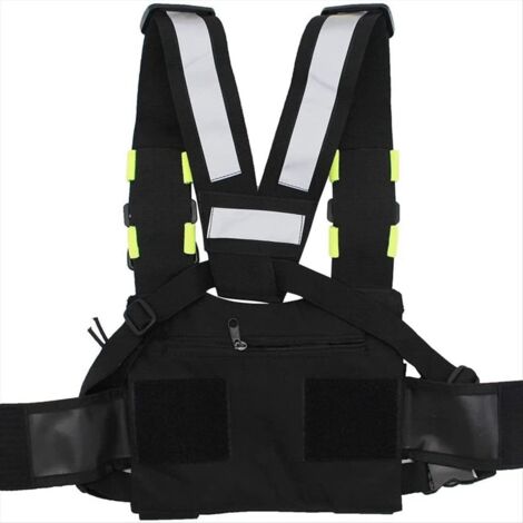 Walkie Talkie Double Chest Bag Radio Reflective Harness Holder Vest Rig ...
