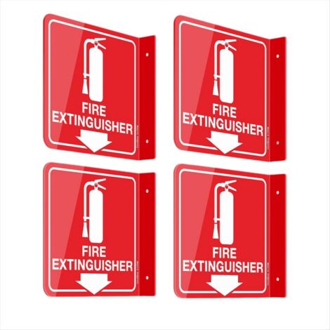 Fire Extinguisher Projecting Sign, 6 inch X with Down , Two-Sided ...