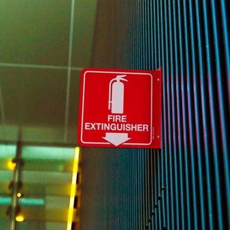 Fire Extinguisher Projecting Sign, 6 inch X with Down , Two-Sided ...