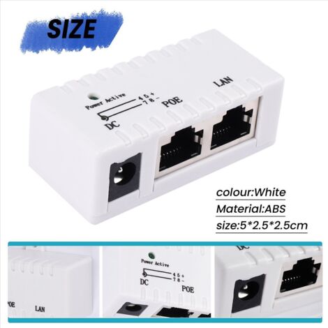 Poe Splitter Injector Rj45 Dc 5.5Mm x 2.1Mm Input Passive Adapter ...