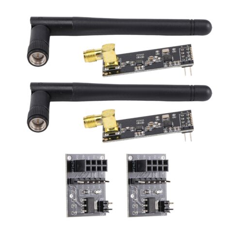 2 StüCk NRF24L01+PA+LNA RF Transceiver mit SMA Antenne 2,4 GHz 1100M ...