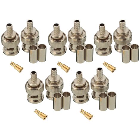 10 Setzt 3-Teilige Bnc-Rg58-Stecker-Crimpverbinder