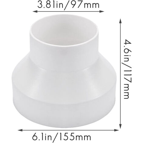 LüFtungsrohrreduzierer Adapterrohr Luftkanaladapter Rohrverbinder für Inline BelüFtungssystem ...