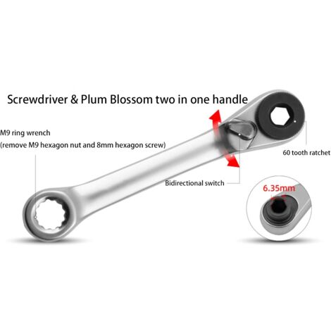 Mini 1/4 Doppelseitiger SchnellsteckschlüSsel RatschenschlüSsel Stange ...