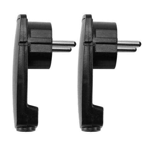 2 Stück Schwarzer Schuko-Winkelstecker Flach, Schuko-Flachstecker 250 V ...