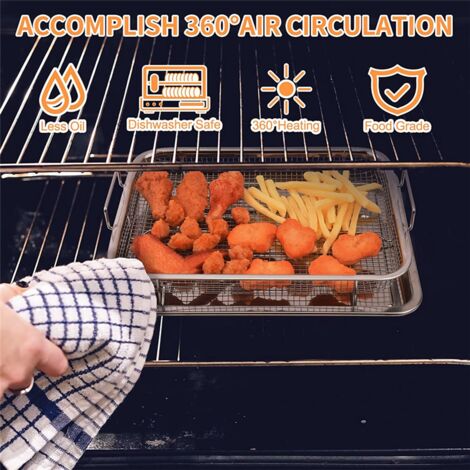 Edelstahl-HeißLuftfritteusen-Korb für Ofen, Crisper-Tablett und Korb ...