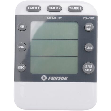 Digitaler Timer, 100 Stunden, dreifacher Countdown/Up-Countdown, Uhr ...