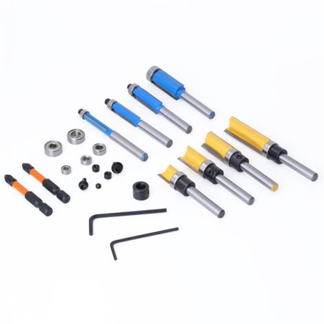 10PCS Router Bits, Einschließlich 4 Flush Trim Bits 1/4 Schaft, Muster ...