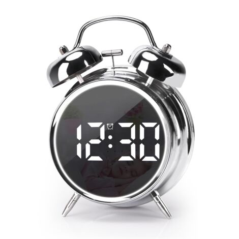 Digitaler kleiner Wecker, 4,5-Zoll-Doppelglocke, intelligente LED-Uhr ...