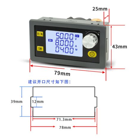 DC 50V 8A 400W CNC Einstellbare Konstantspannung Regler CV CC Step-Down ...