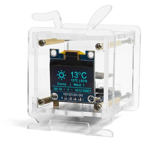 DIY Esp8266 Mini-Elektronikuhr-Kits OLED-Display unterstützt 2,4G-WLAN-Netzwerke mit CaseDiy ...