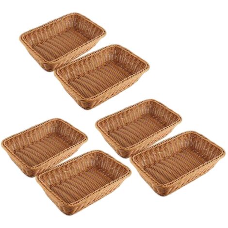 6 Stück Rechteckiger Korb für Tisch- Oder Theken Display für Brot, Obst ...