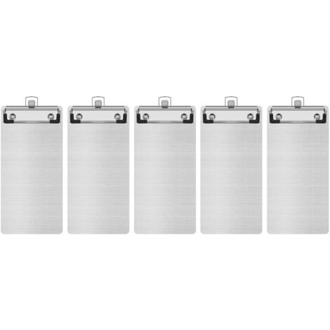 5X Metall-Aluminium-Klemmbrett mit Stifthalter 4,1 X 8,4 Mini-Aluminium ...