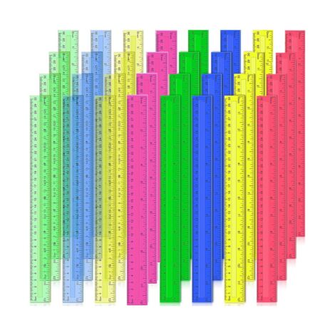 12-Zoll-Lineale aus Kunststoff, 32 Stück, transparente, metrische ...