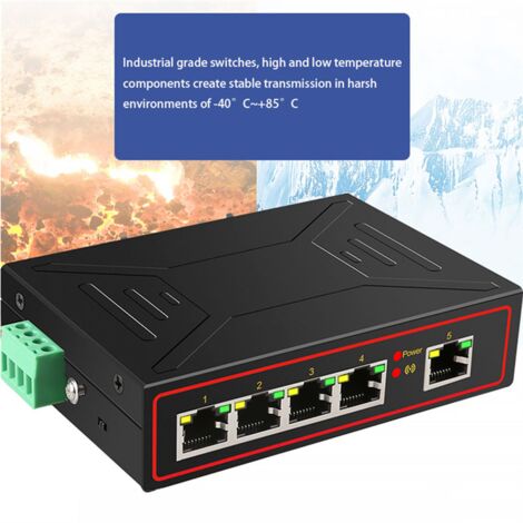 5 Ports 100M Industrieller Netzwerk-Switch RJ45-Hub Internet-Splitter ...