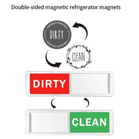 2PCS Spülmaschine Magnet Sauber Schmutzig Zeichen Shutter Sind oder