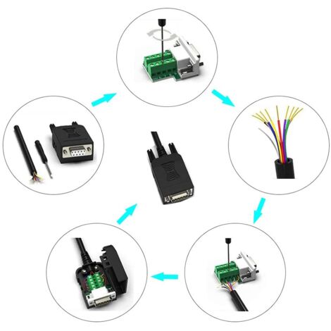 DB9 LöTfrei RS232 D-SUB Seriell auf 9Pin Port Terminal Stecker Buchse ...