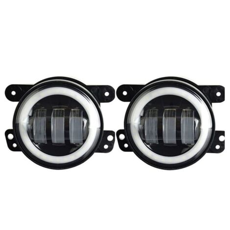4 Angel Eyes LED Nebelscheinwerfer Auto 15000LM Lampe DRL für Offroad