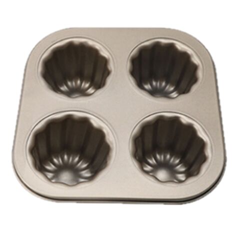 Canele-Form-Kuchenform mit 4 Mulden, Antihaftbeschichtete Canele ...