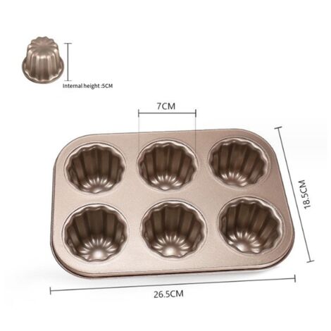Canele-Form-Kuchenform mit 4 Mulden, Antihaftbeschichtete Canele ...