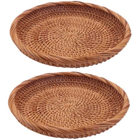 2 Pack Rattan Gewebter Aufbewahrung Korb, Brot Korb Display Obst ...