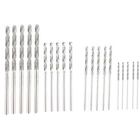 Diamantbohrer-Set, 20-teilig, 4 Größen, 1 mm, 1,5 mm, 2 mm, 2,5 mm ...