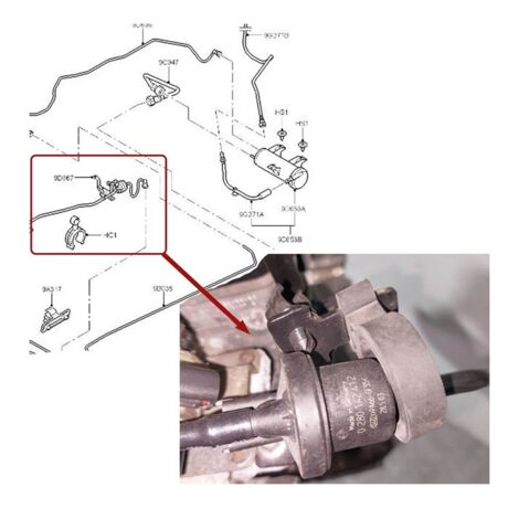 0280142412 Neues Vakuum-Magnetventil für Focus C-MAX MK3 () V50 C30 S40 ...
