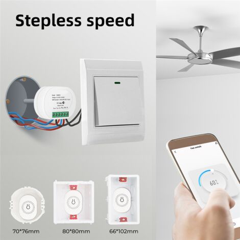 Tuya Smart WiFi Fan Deckenventilator Schaltmodul Dual-Mode Reset Voice ...