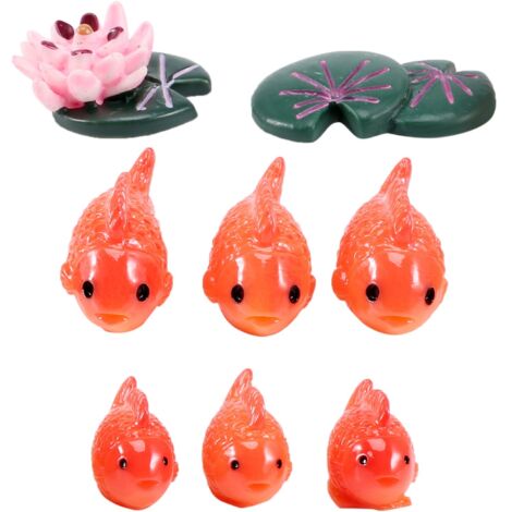 8 teil/los Rot Fisch tiere Moos micro-landschaft ornamente harz